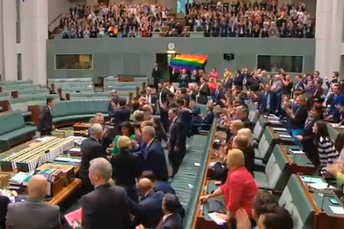 Watch Australian Parliament Erupts In Celebration As Marriage Equality