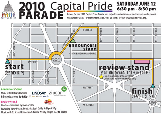 Parade Map and Line-Up - Metro Weekly