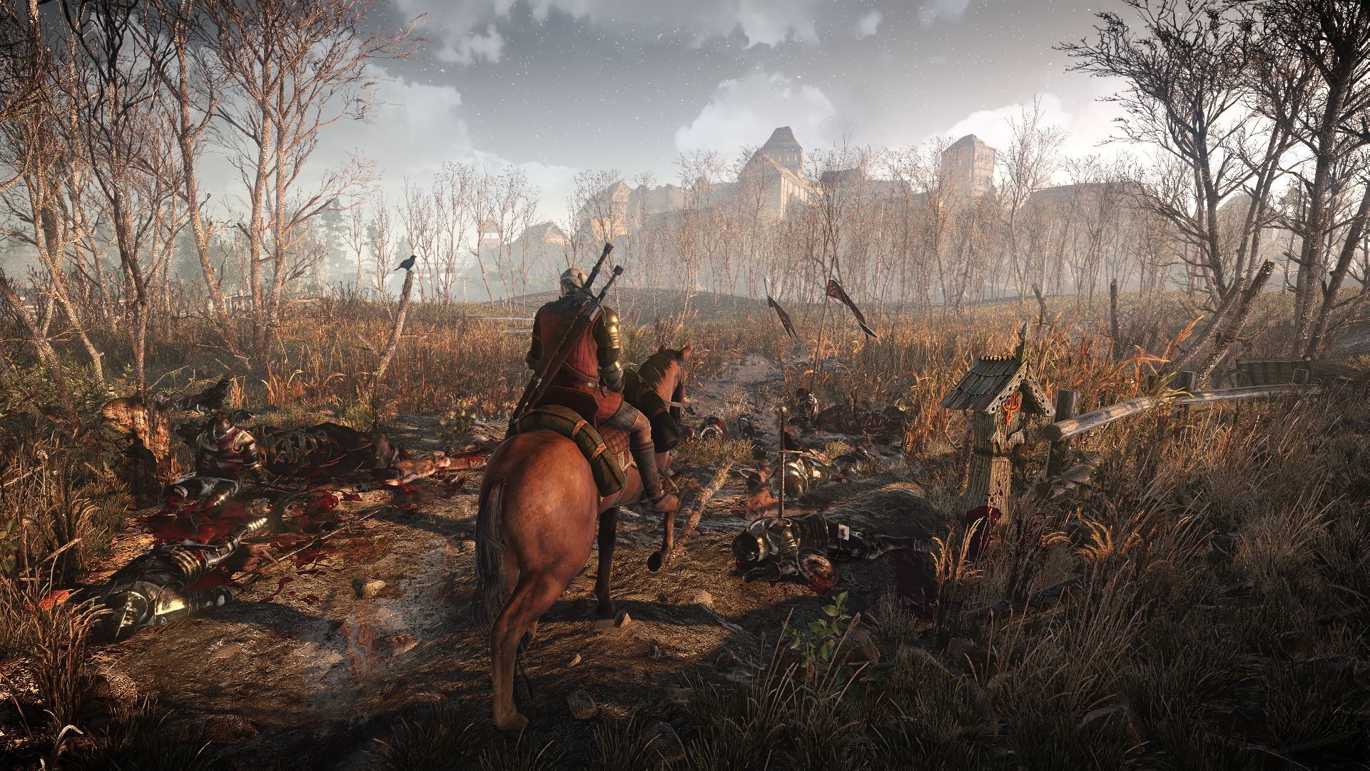 the_witcher_3_wild_hunt__geralt_travels_through_war_ravaged_territory ...