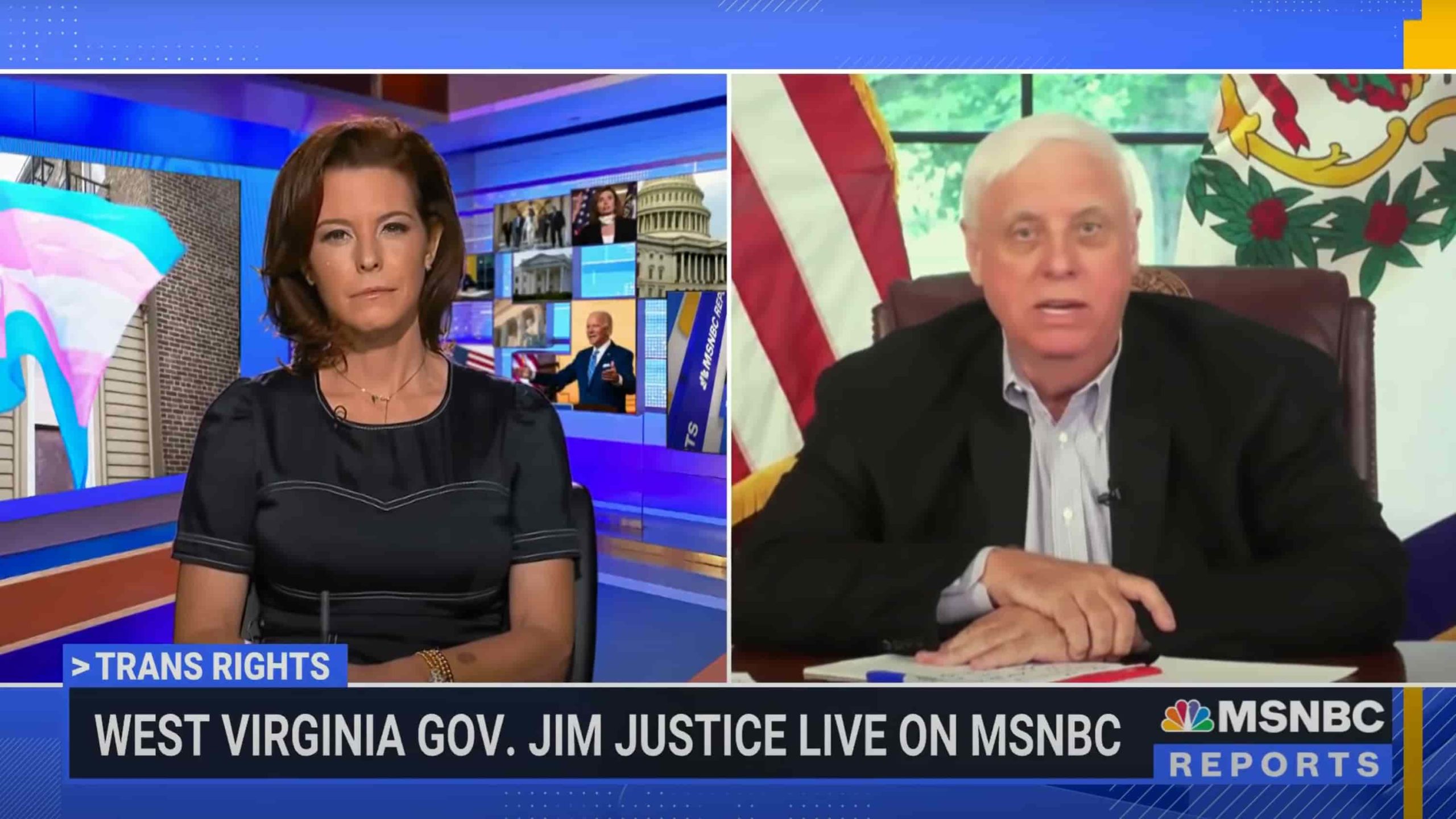 Stephanie Ruhle and West Virginia Gov. Jim Justice - Metro Weekly