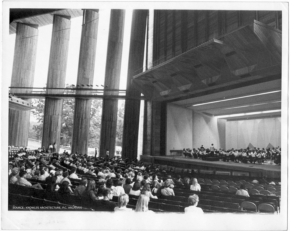 FEATURE - Patrons enjoy a performance inside the pavilion of the Filene ...