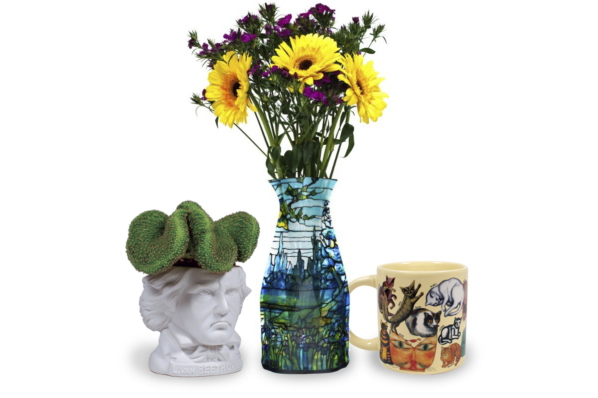 Strathmore Museum Shop - Expandable Flower Vase - Tiffany Iris ...