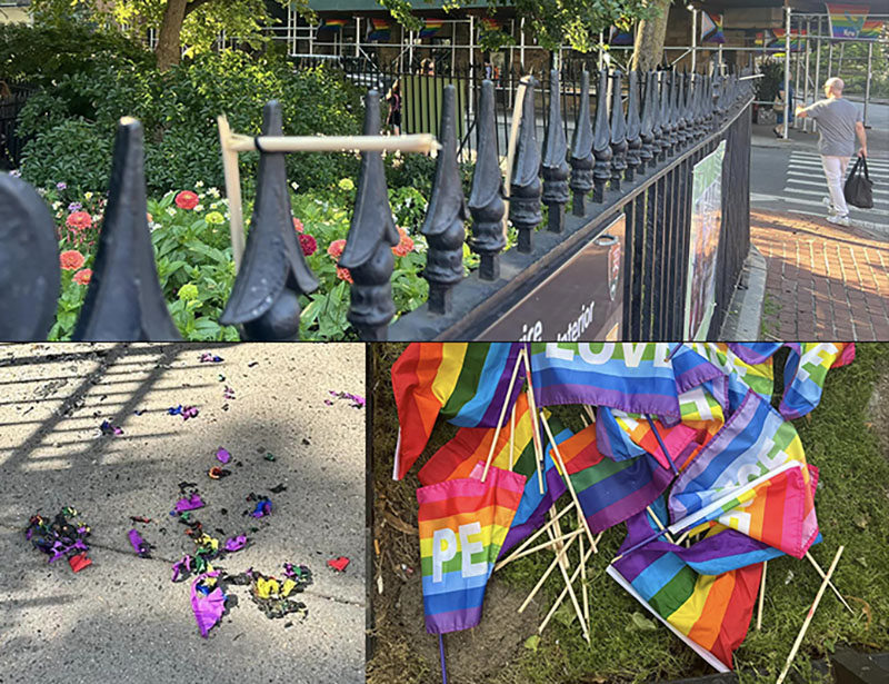 Vandalized Pride flags at Stonewall Monument 2024 (Photos: Council ...