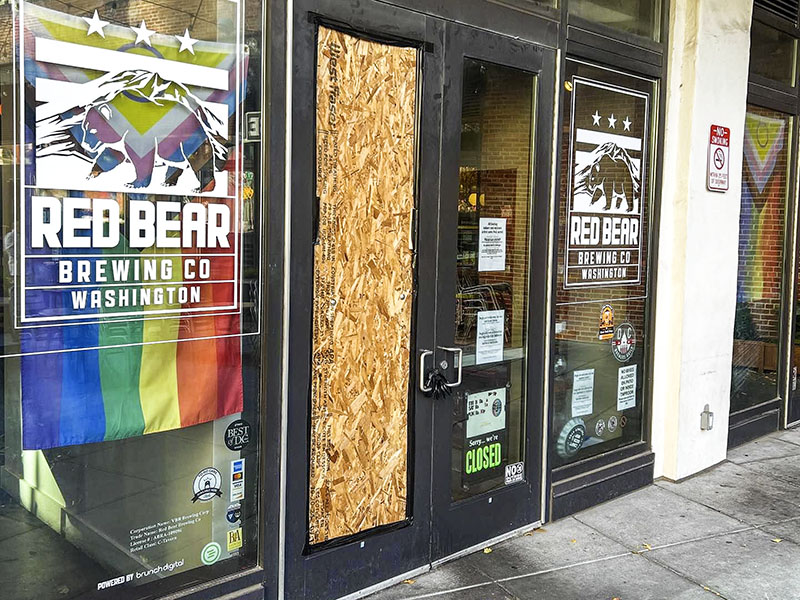 Red Bear Brewing vandalism - Photo: Facebook - Metro Weekly